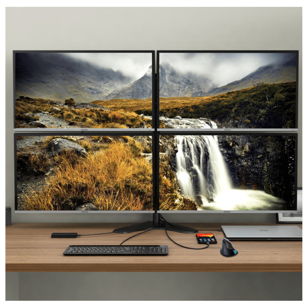 QUAD USB-C Universal Docking Station voor vier beeldschermen