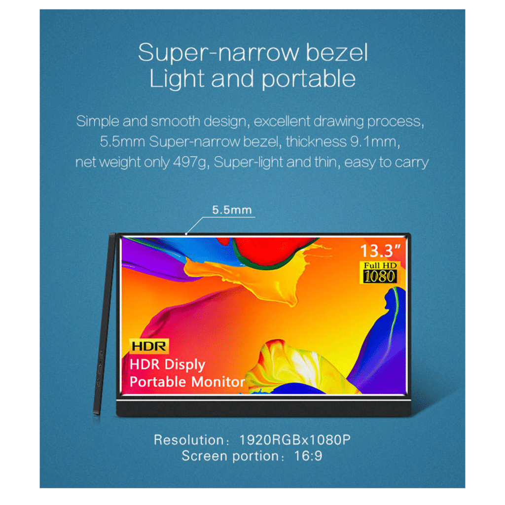 USB-C Monitor 13.3 inch 1920 x 1080