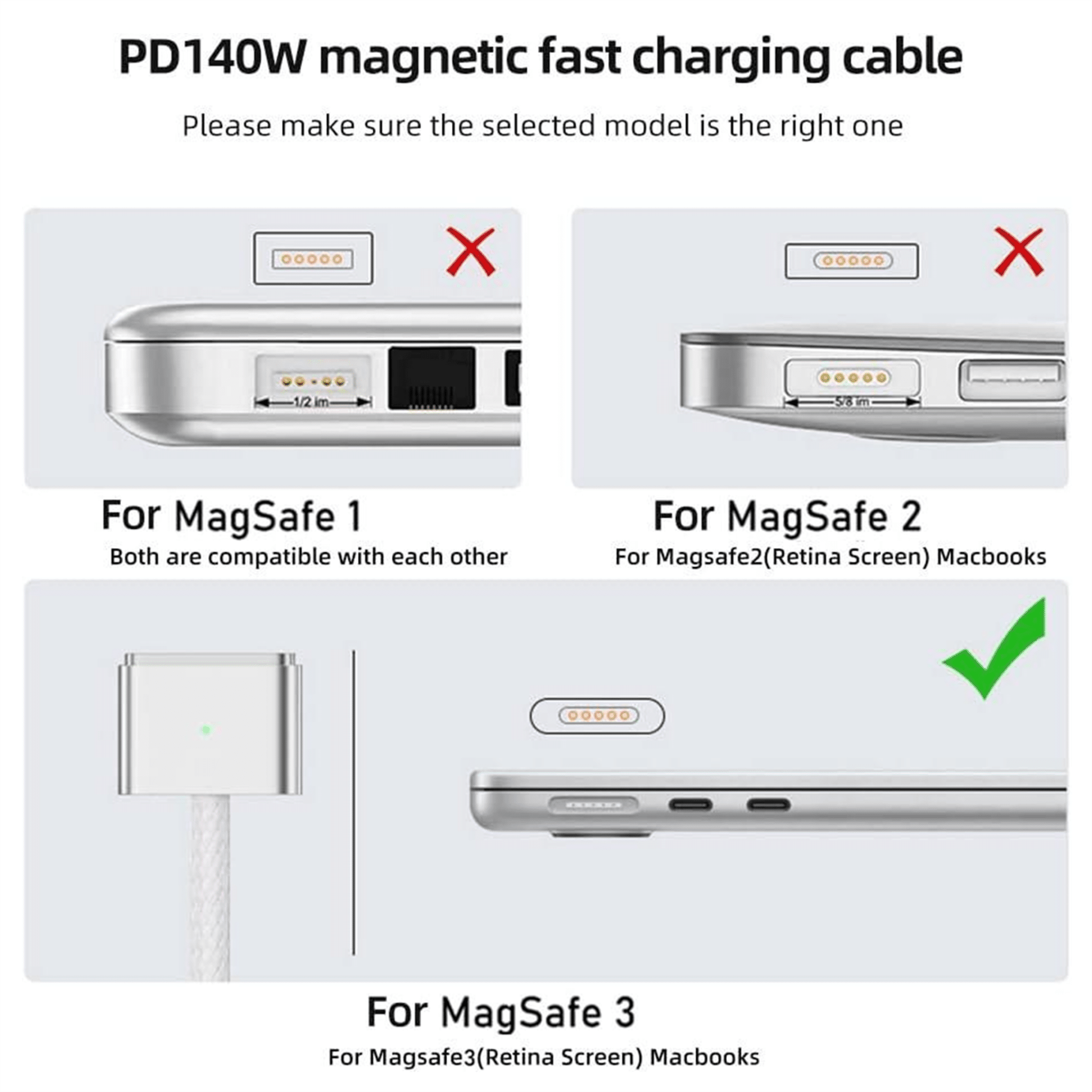 USB-C naar MagSafe 3 kabel (2 meter) - USB-C-Adapters.nl