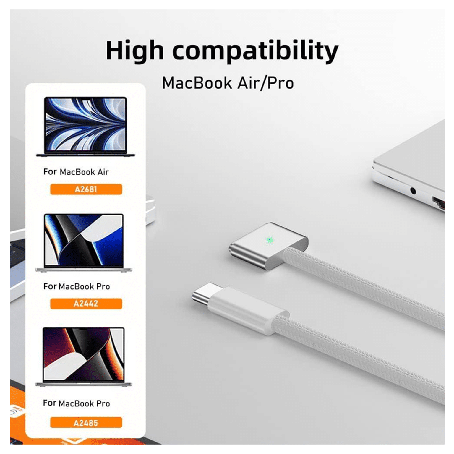 USB-C naar MagSafe 3 kabel (2 meter) - USB-C-Adapters.nl